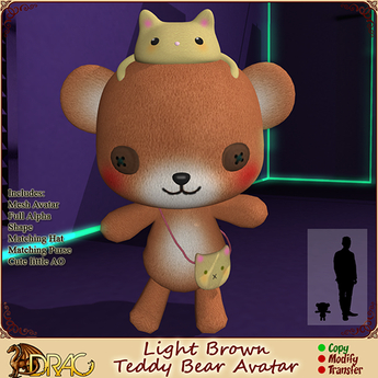 Second Life Marketplace - [Drac] Light Brown PAIR Teddy Bear Avatars ...